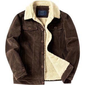 Jackets & Coats | Corduroy Sherpa Lined Trucker Jacket Thickened Warm ...